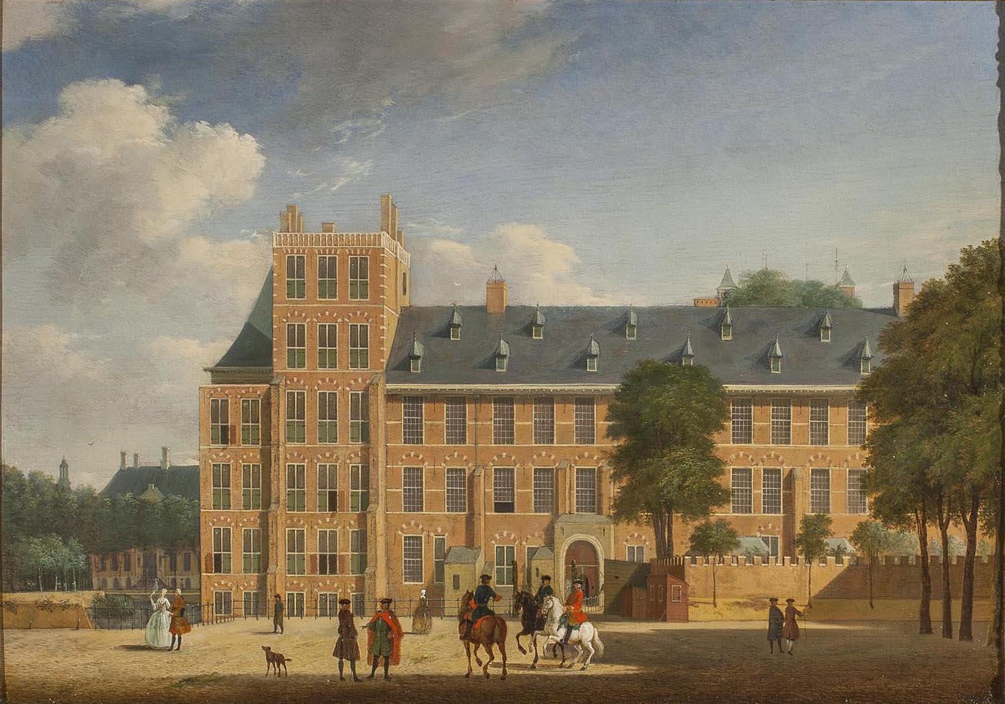 The Buitenhof in The Hague with elegant Figures on Horseback with the ...