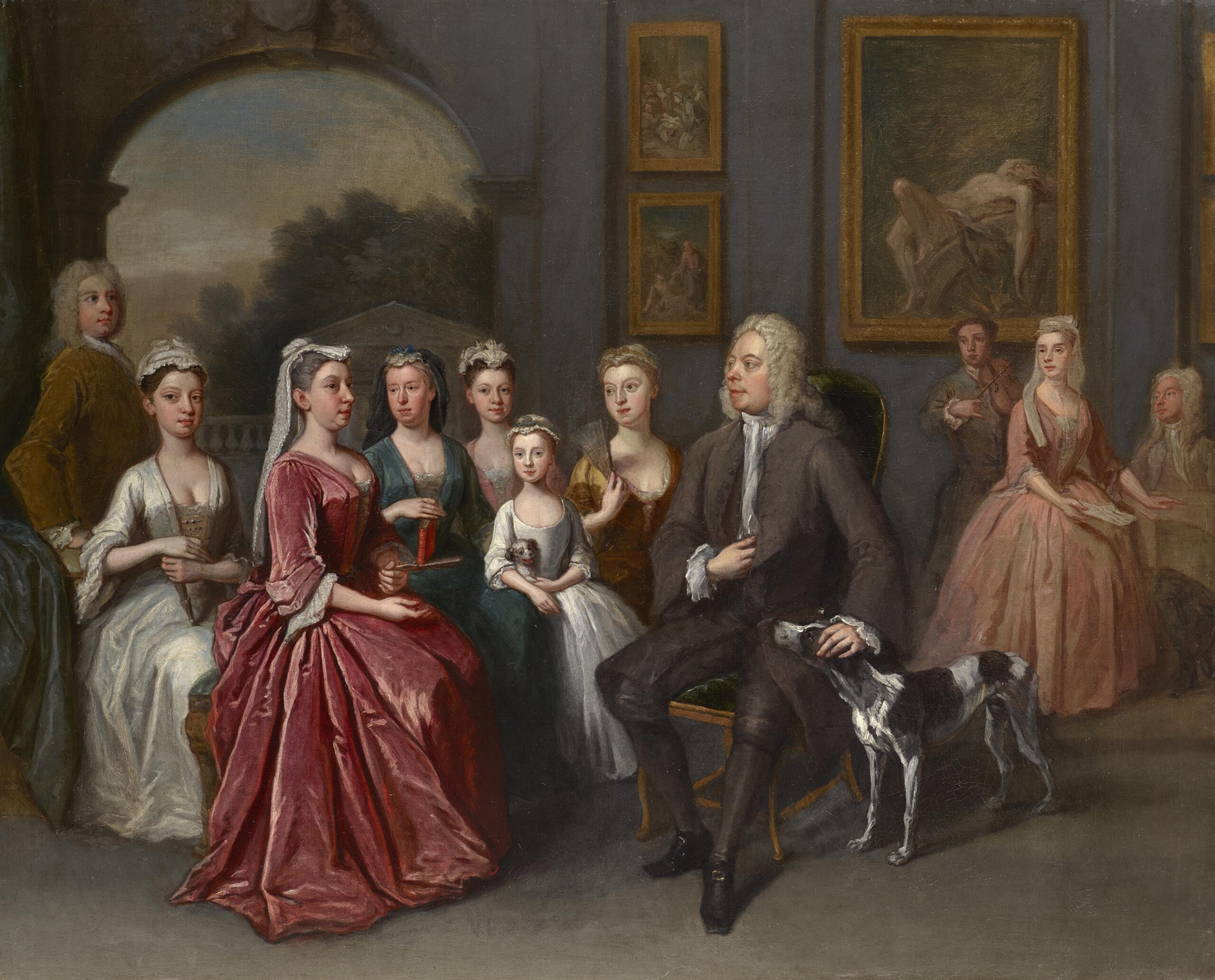 A large Family Group in an Interior - Rafael VallsRafael Valls