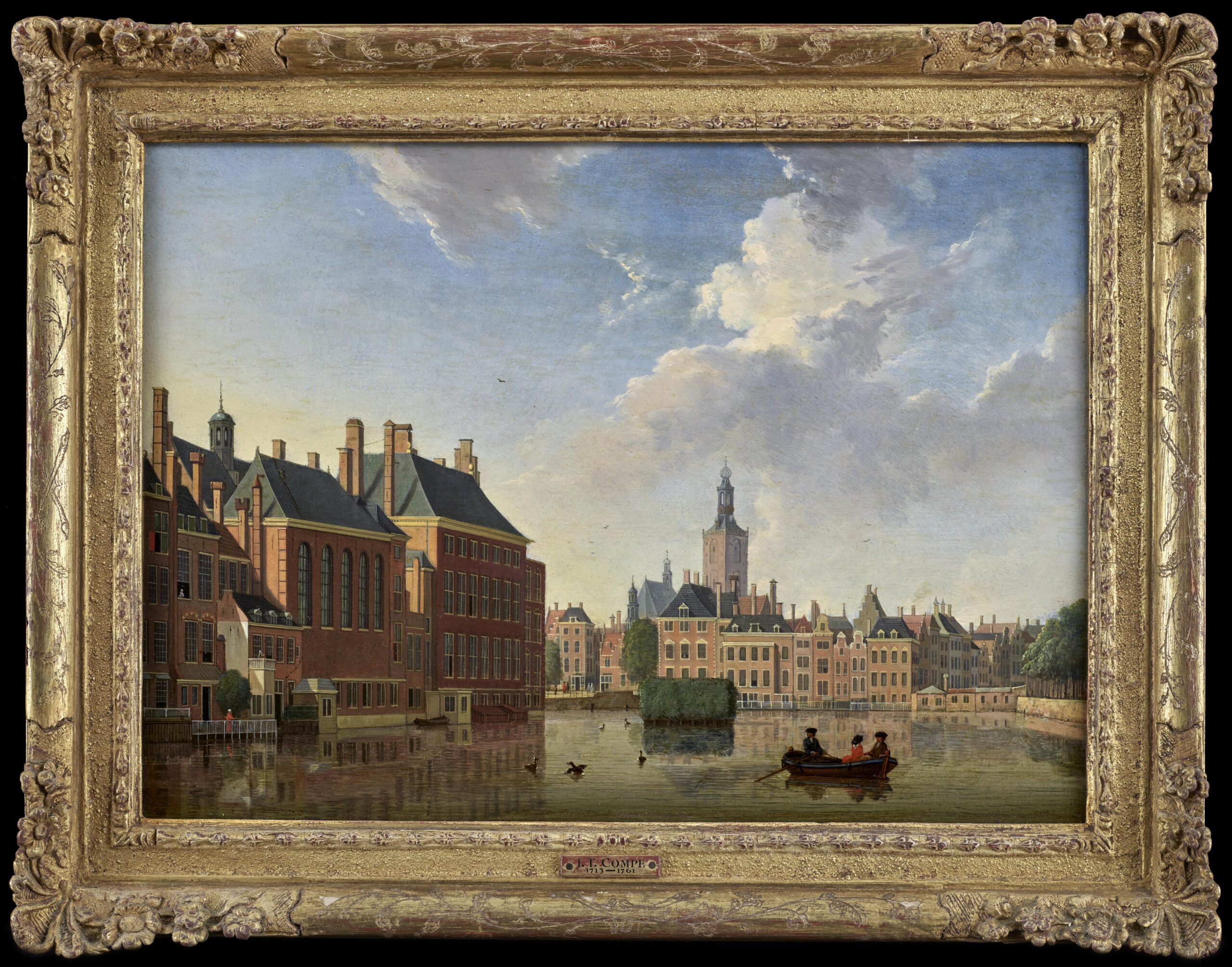 The Hofvijver at The Hague, with the Binnenhof to the Left and the ...